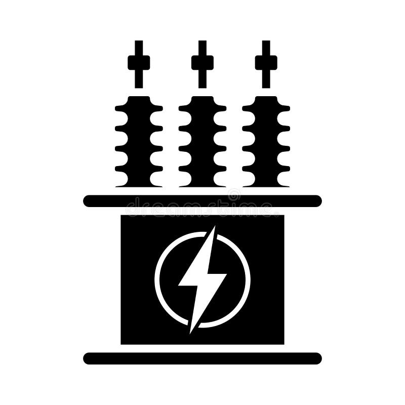 Electric Transformer Icon stock vector. Illustration of highvoltage ...