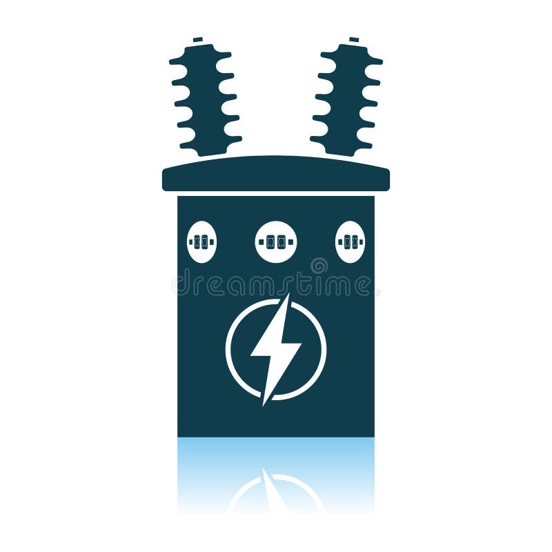 Electric transformer icon stock vector. Illustration of plant - 142054499