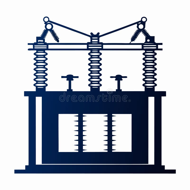 Electric Transformer Icon Silhouette 2 Stock Vector - Illustration of ...