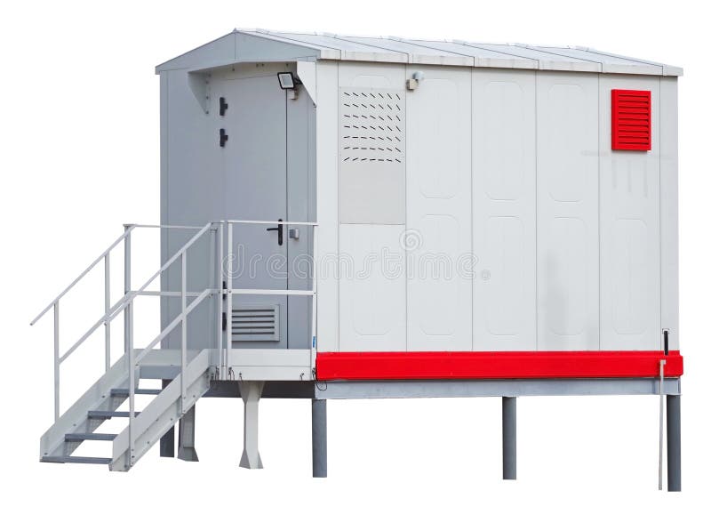 Electric Transformer Room Building on a White Stock Image - Image of ...