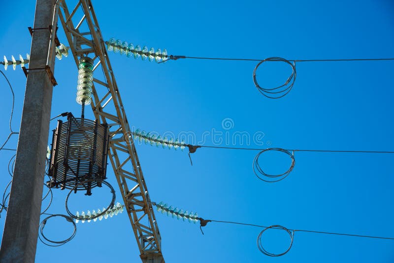 Electric Transformer Station Stock Photo - Image of technology ...