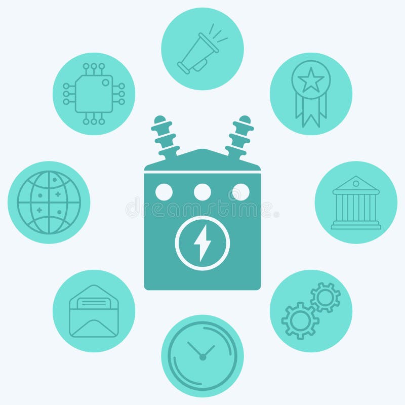 Electric Transformer Vector Icon Sign Symbol Stock Vector ...