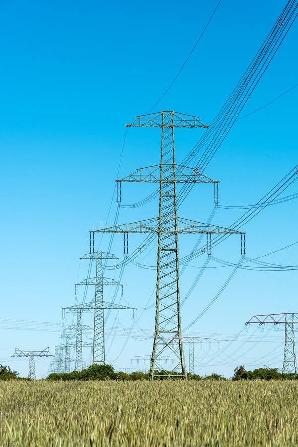 Electric Transmission Cables Stock Photo - Image of germany, line: 94187276