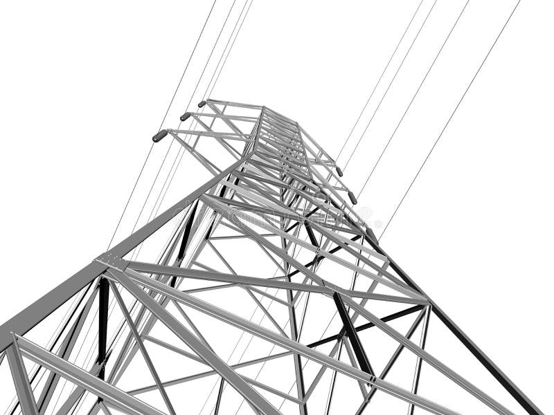 Electric transmission line stock illustration. Illustration of built ...