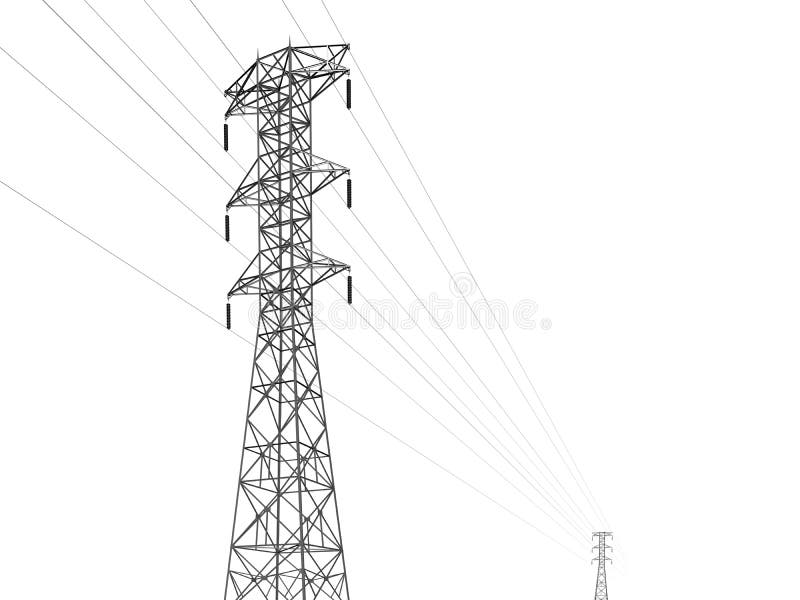 Electric transmission line stock illustration. Illustration of ...