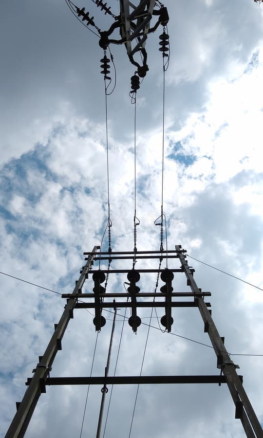 Electric Transmission Tower and Power Lines Stock Image - Image of line ...