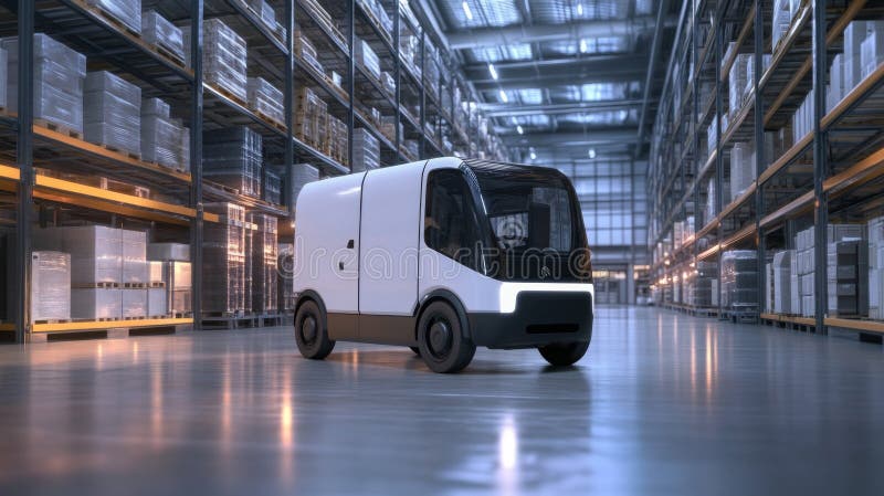 Electric Transport Vehicle in Modern Warehouse Setting for Efficient ...