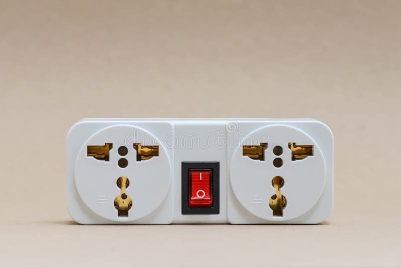Travel Outlet Adapters with Type B Adapter in Front Stock Photo - Image ...