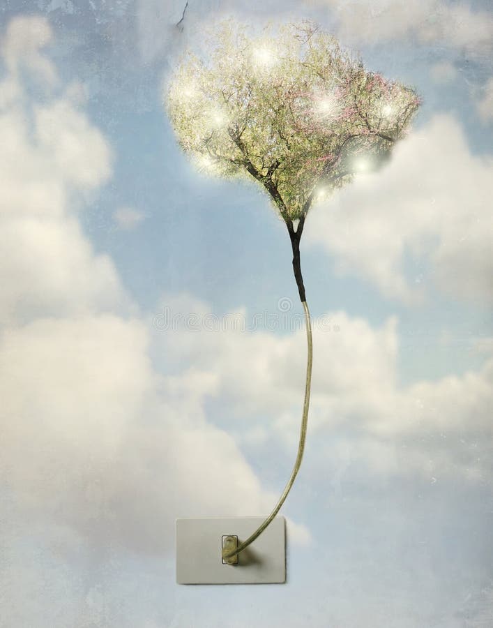 Electric tree stock photo. Image of cloud, background - 29078442