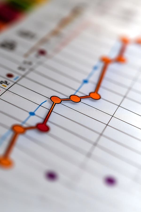 Electric Trendline Graph with Colorful Accents on White Stock ...