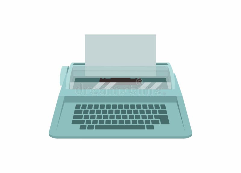 Electric Typewriter Machine. Simple Flat Illustration. Stock Vector ...