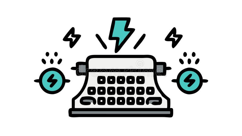 Electric Typewriter Rapid Typing Innovation Vector, Vector Design ...