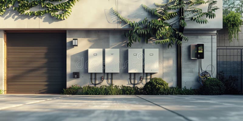 Electric Utility Meter on Side of House Stock Photo - Image of meter ...