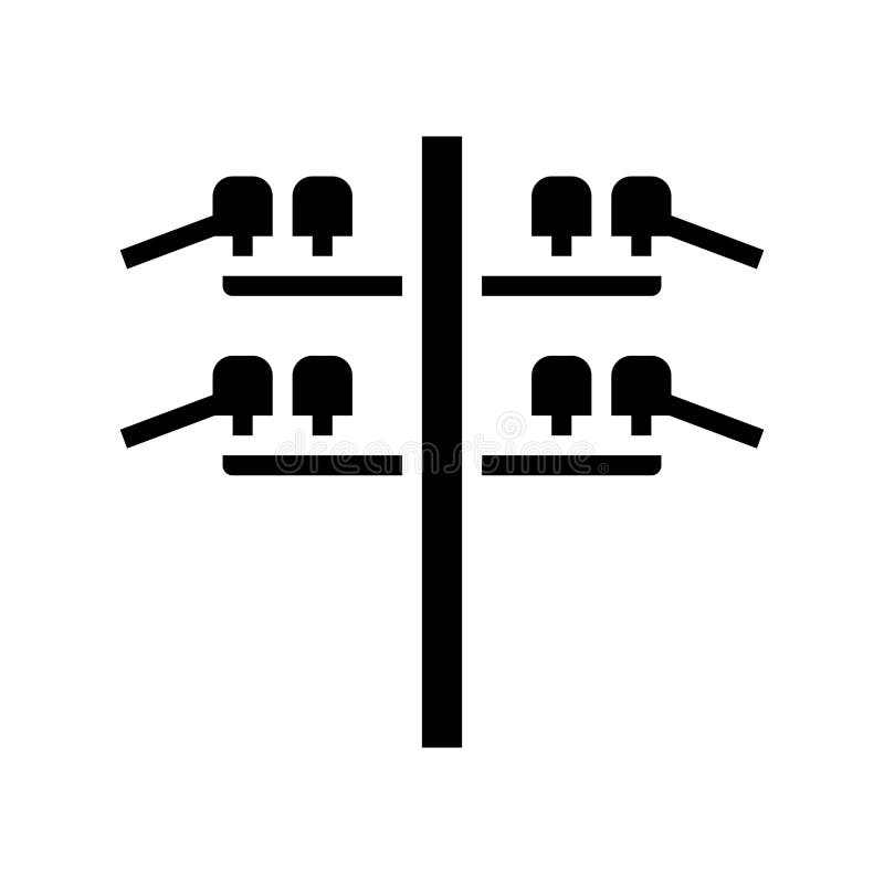 Electric Utility Pole Electrical Engineer Glyph Icon Vector ...