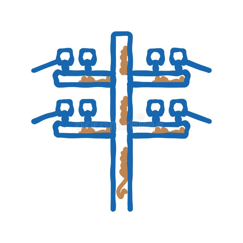 Electric Utility Pole Electrical Engineer Icon Doodle Illustration ...