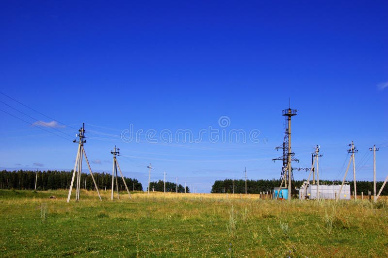 Electric Utility Substation Stock Image - Image of high, substation ...