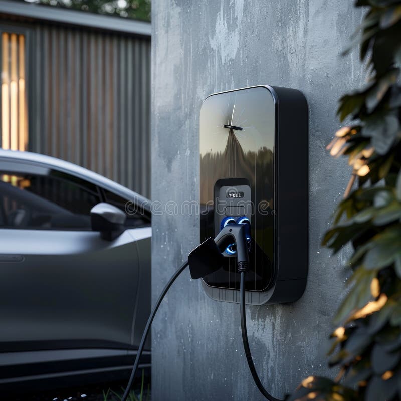 Electric Vehicle Battery Charging with Power Supply Connection for ...