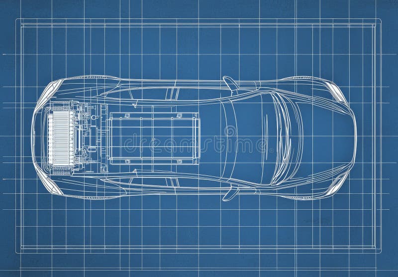 Electric Vehicle or Electric Car with Battery Module Mounted on ...