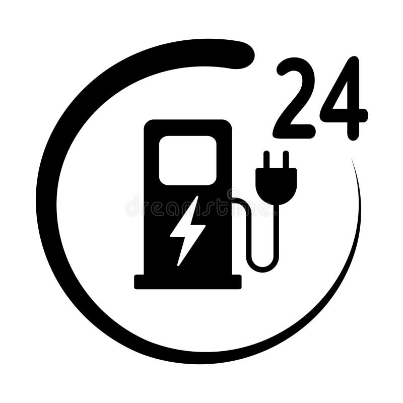 Electric Vehicle Charging Icon Stock Vector - Illustration of charging ...