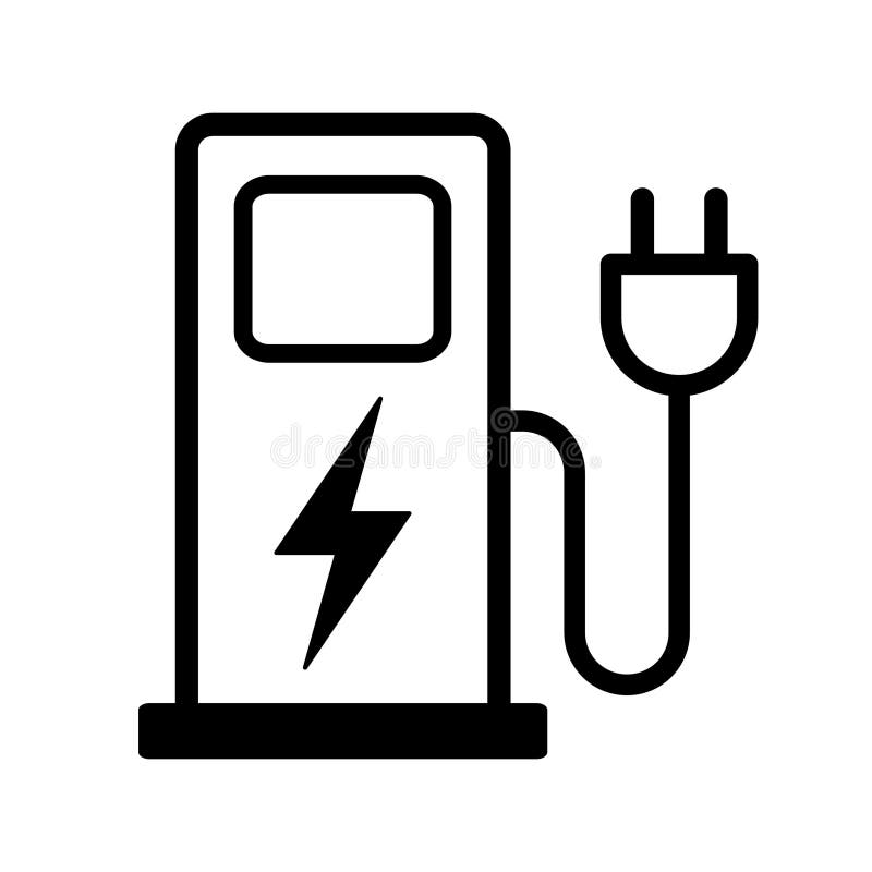 Electric Vehicle Charging Icon Stock Vector - Illustration of voltage ...