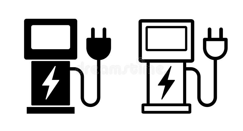 Electric Vehicle Charging Icon Stock Vector - Illustration of ecology ...