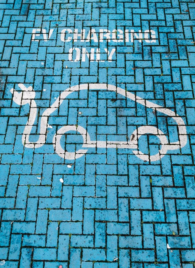 Electric Vehicle Charging Point in a Car Park Stock Image - Image of ...