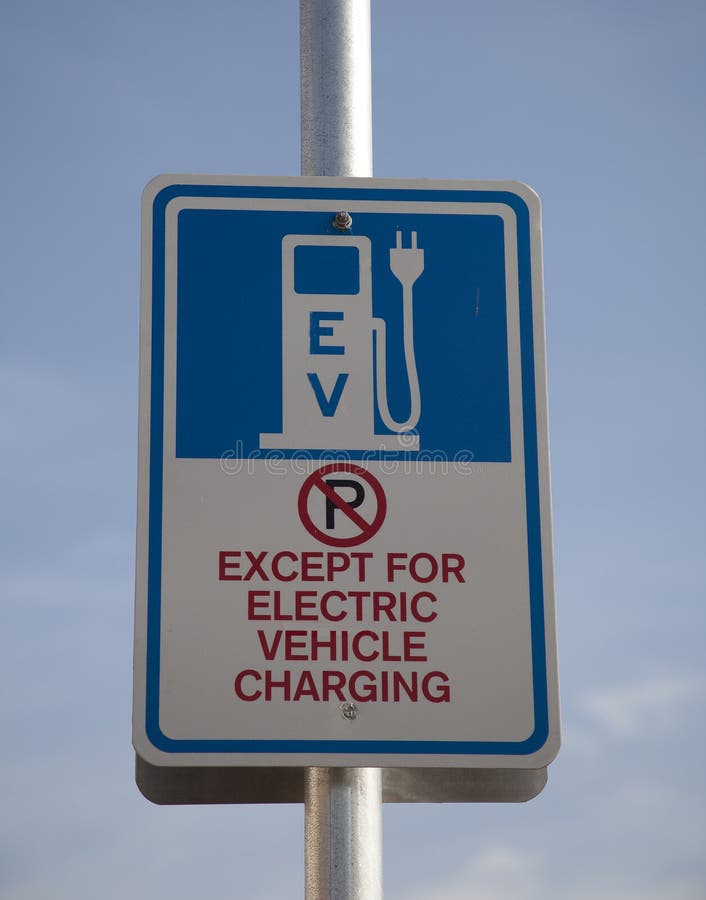 Electric Vehicle Charging Signage Stock Photo - Image of concept ...