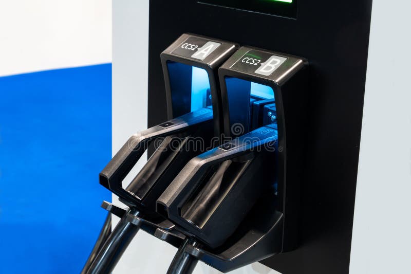 Electric Vehicle Charging Station Plug Close Up Stock Image - Image of ...