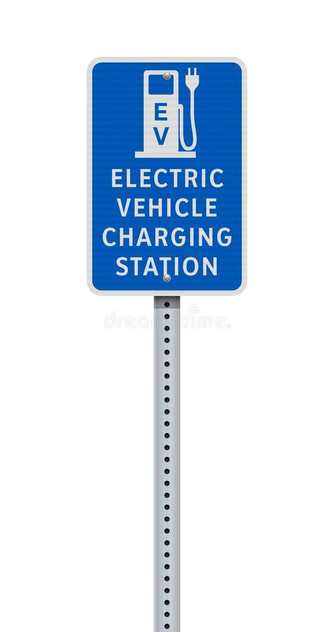 Electric Vehicle Charging Station Parking Sign Stock Vector ...
