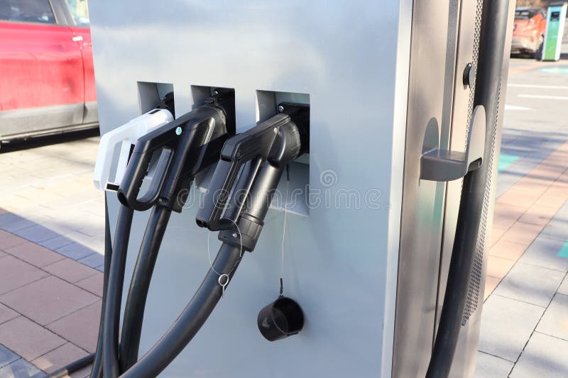 An Electric Vehicle Charging Station with Various Connectors for ...