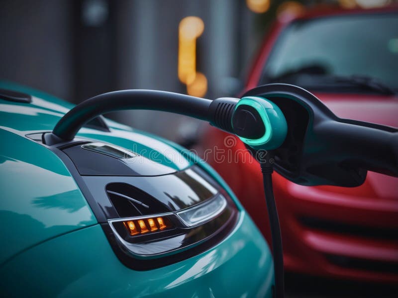 Close-Up of Electric Car Charging Port Stock Illustration ...