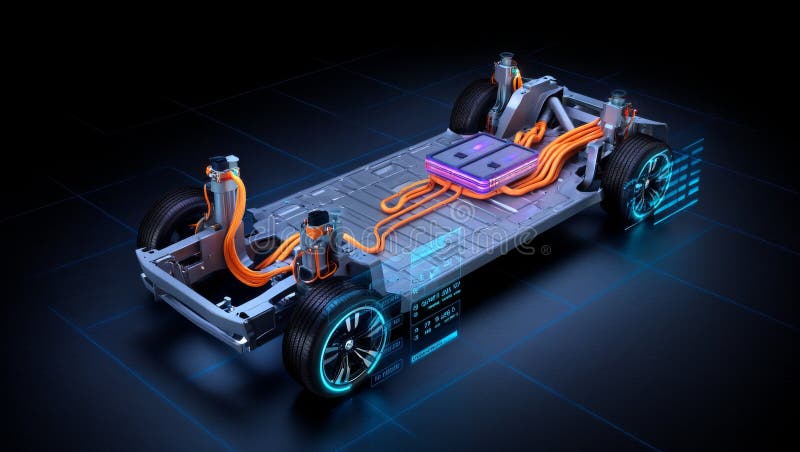 Electric Vehicle Chassis Innovative Design Showcasing Battery Pack and ...