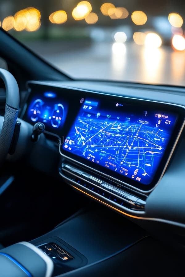Electric Vehicle Dashboard with Advanced Technology and Navigation ...