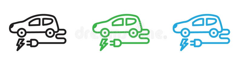 Electric Vehicle Icon Vector Logo Set Collection for Web App Ui Stock ...