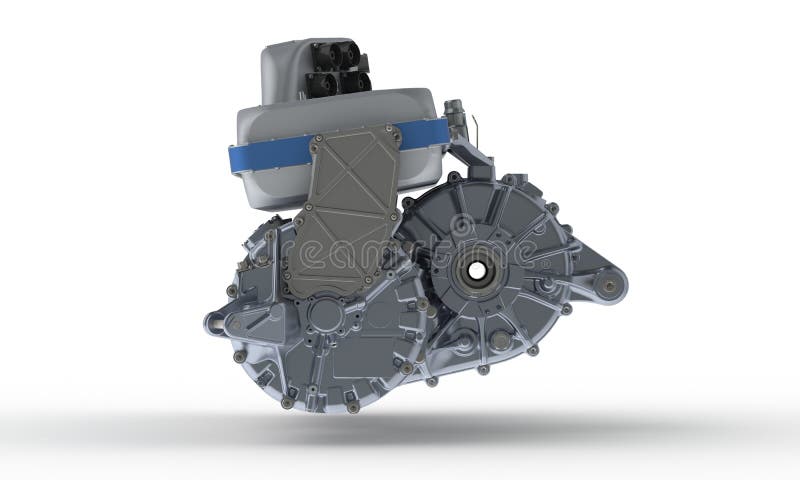 Electric Vehicle Motor Side View Presentation, 3D Rendering Stock ...