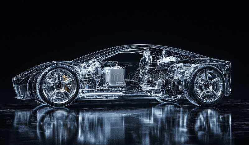 Electric Vehicle Structure with Battery Pack on Platform Stock Photo ...