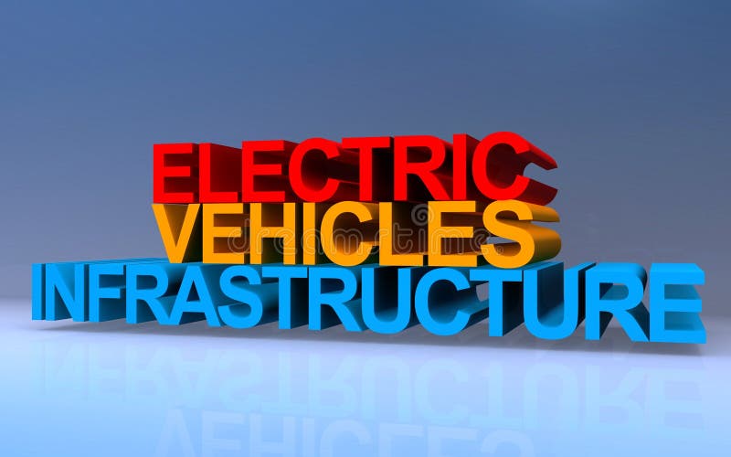 Electric Vehicles Infrastructure on Blue Stock Photo - Image of ...
