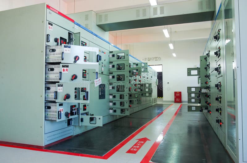 Electric Voltage Control Room of a Plant Editorial Stock Photo - Image ...