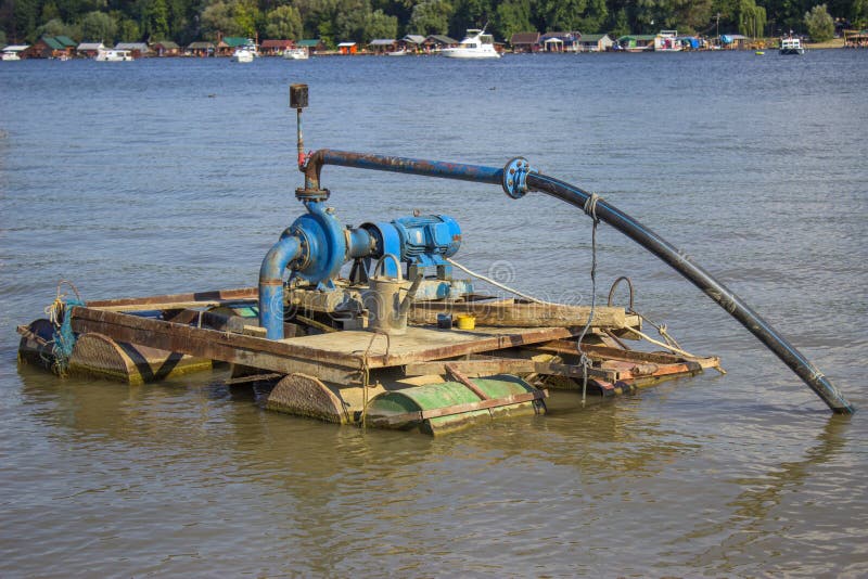 Water Pump Drain Water From River Stock Photo - Image of equipment ...