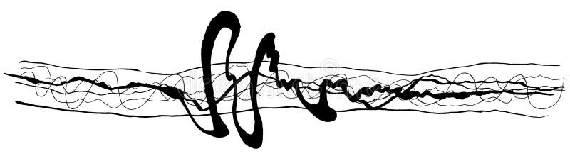 Electric Wave. Hand Drawn Illustration. Ink Art. Stock Illustration ...