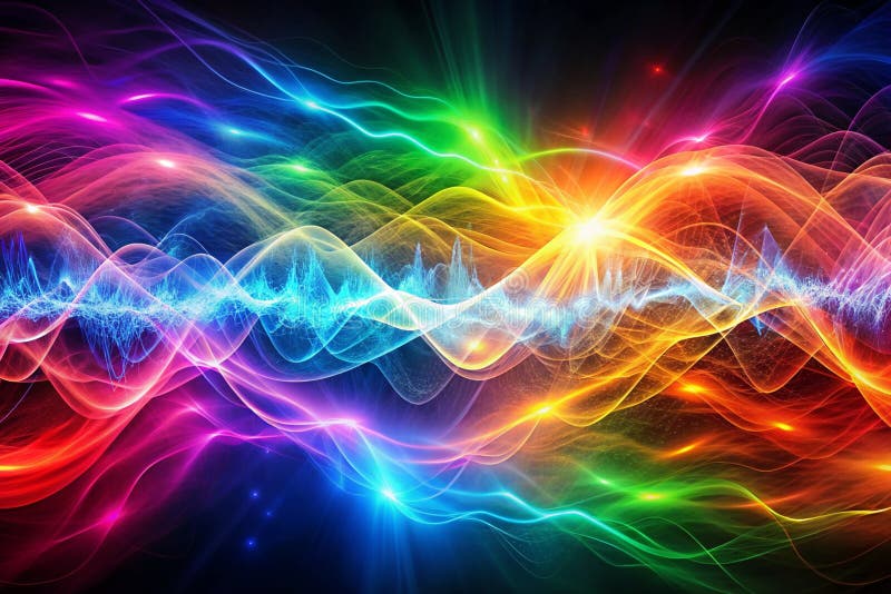 Electric Waves Waves of Electric Colors Pulsating Stock Illustration ...