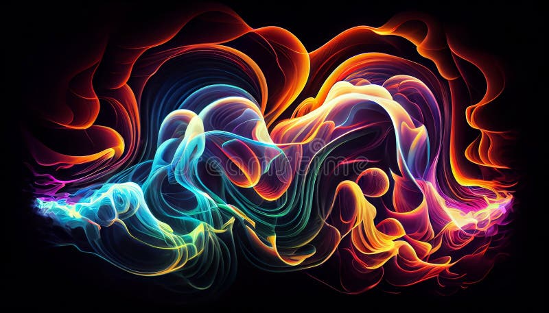 Generative AI, "Electric Waves": a Hypnotic and Energetic Vibrant Neon ...