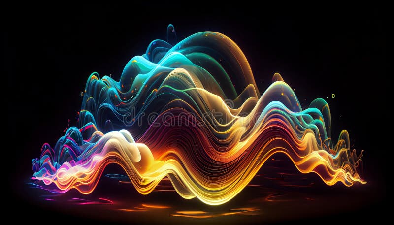 Generative AI, "Electric Waves": a Hypnotic and Energetic Vibrant Neon ...