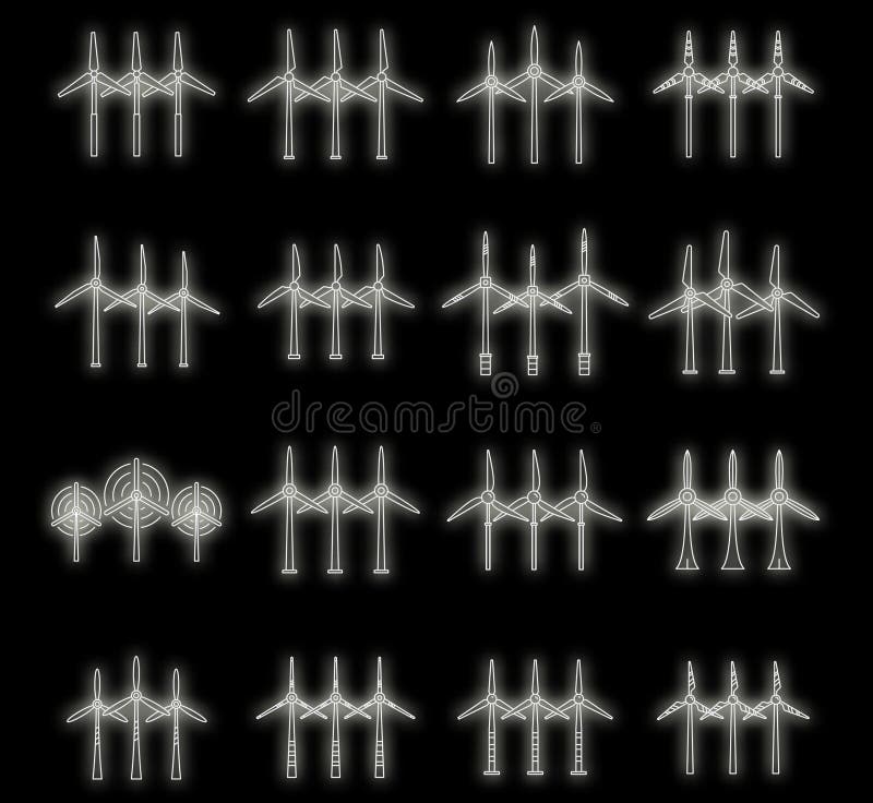 Electric Wind Turbine Icons Set Vector Neon Stock Vector - Illustration ... Electric Wind Turbine Icons Set Vector Neon Stock Vector - Illustration ...