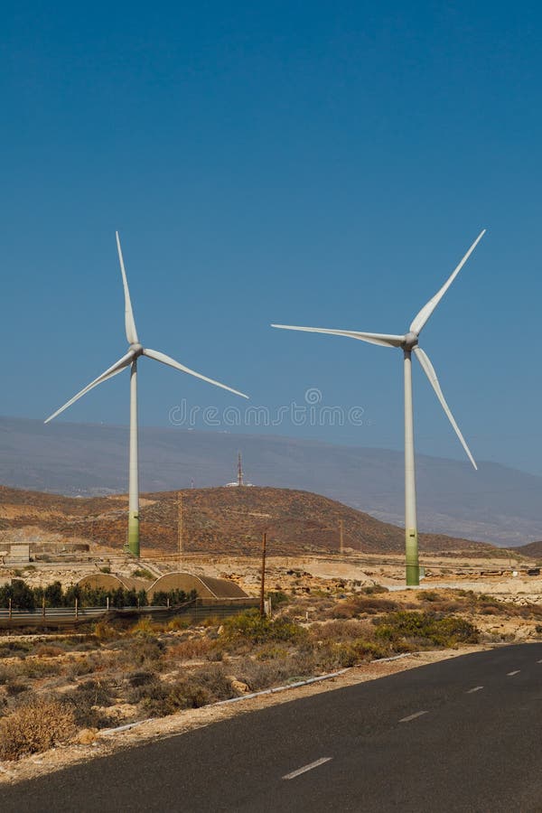 Electric Wind Turbines Farm Stock Image - Image of power, energy: 110328371