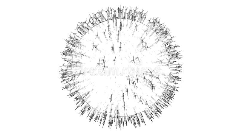 Electric Wind Turbines on Sphere Stock Footage - Video of nature ...