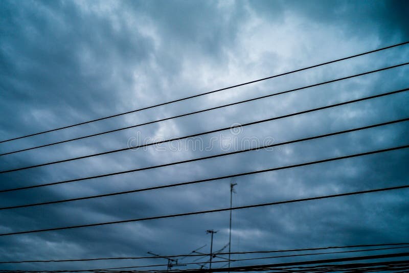 Electric wire and cloud stock photo. Image of wire, cloud - 77663500