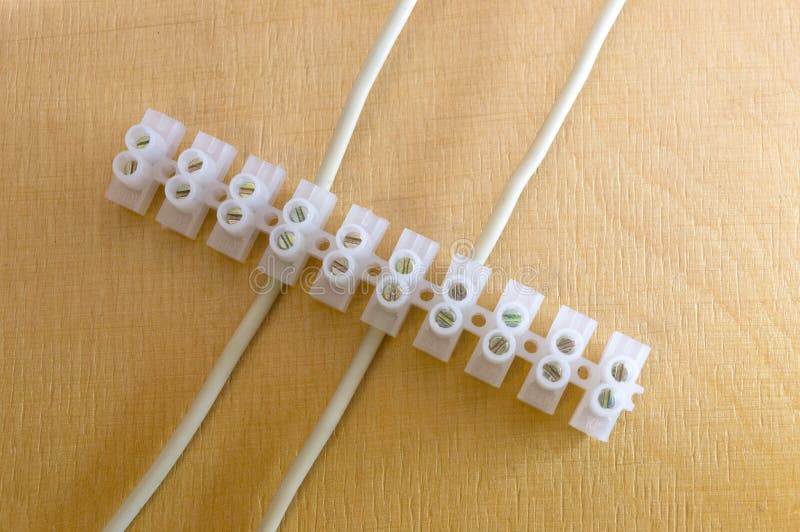Electric Wire with Connectors Stock Photo - Image of supply, plastic ...