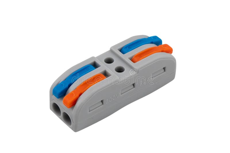 Electric Wire Connectors Terminal Strip Isolated on White Background ...