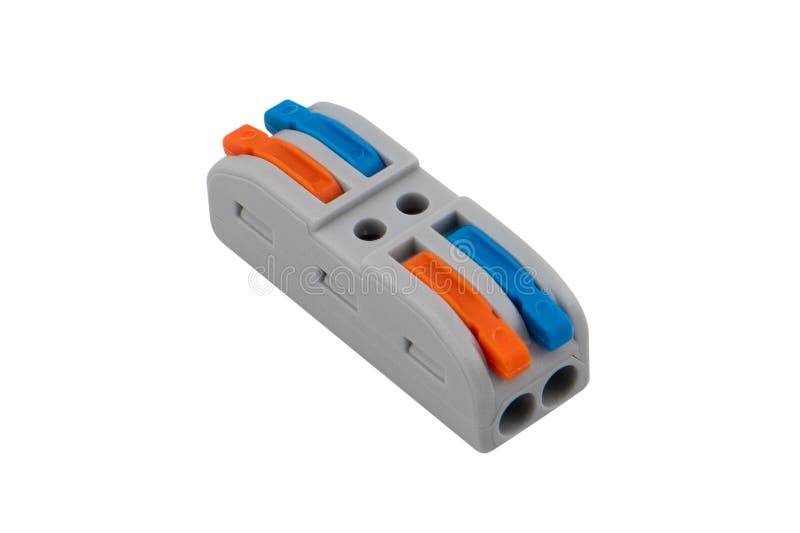 Electric Wire Connectors Terminal Strip Isolated White Background ...